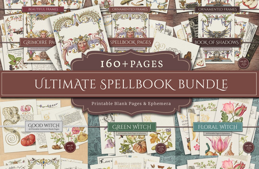 All the Spellbook Pages (160+ Illustrated Pages in PDF, JPG), Ultimate ...