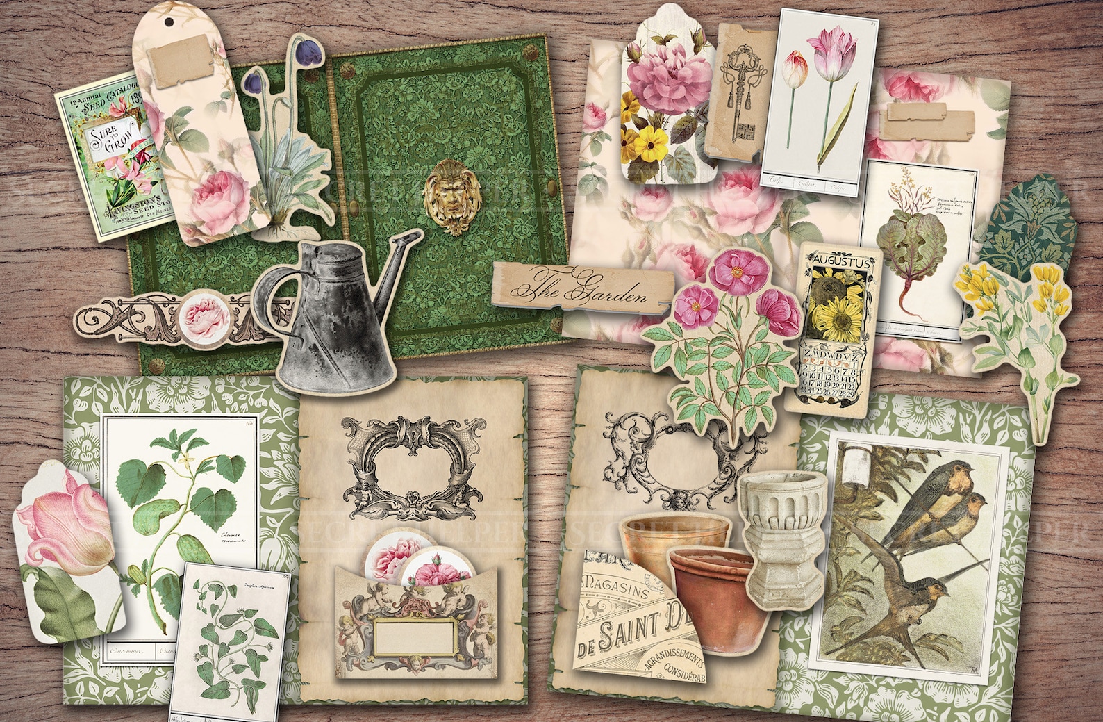 Secret Garden Junk Journal Kit (printable JPG Pages With Ephemera ...