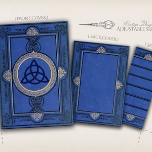 Printable Blue Spellbook Cover (PDF & JPG), for Book of Shadows, Witch ...