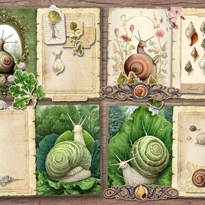 Snail Junk Journal Kit (printable JPG Pages With Ephemera, Tags, Fussy ...
