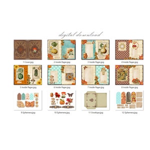 Autumn Junk Journal Kit (printable JPG Pages With Ephemera, Cover, Tags ...