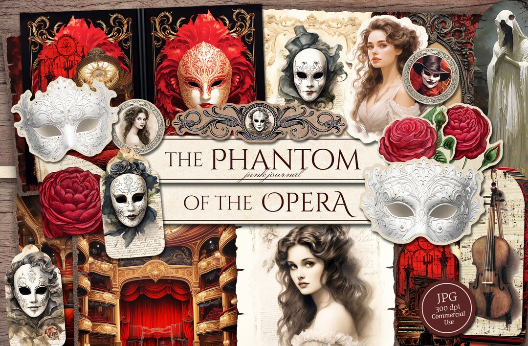 The Phantom of the Opera Junk Journal Kit (printable JPG Pages With ...