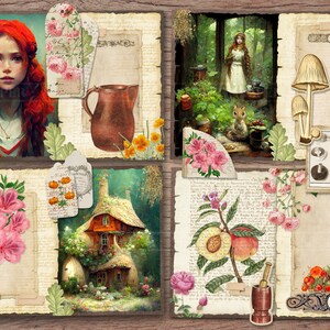 Cottagecore Junk Journal Kit (printable JPG Pages With Ephemera, Cover ...