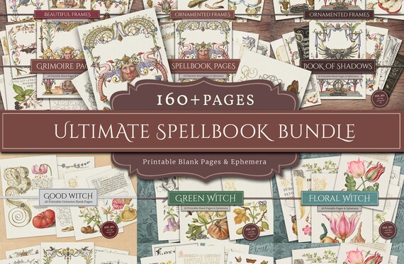 All the Spellbook Pages 160 Illustrated Pages in PDF JPG - Etsy