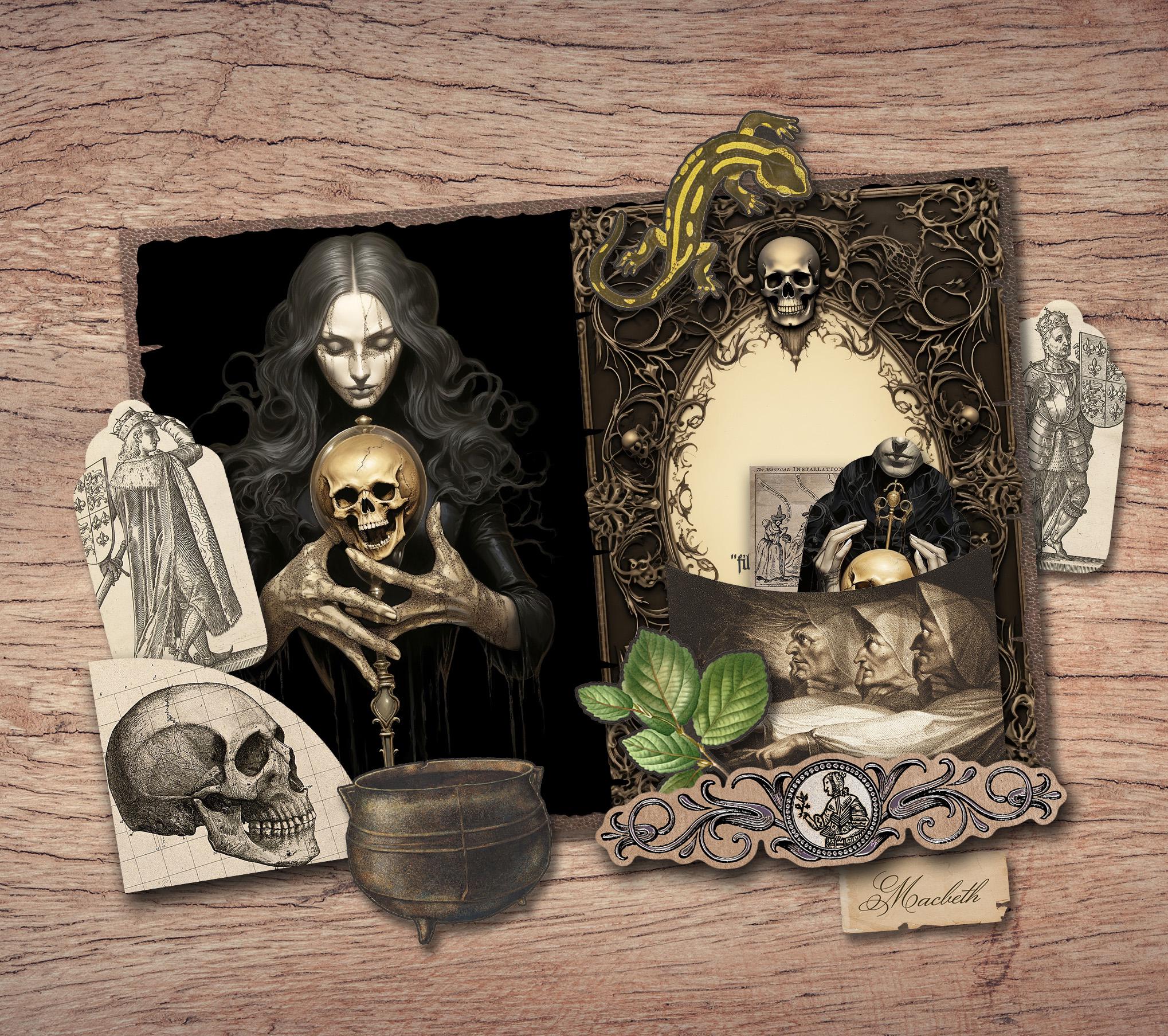 Macbeth Junk Journal Kit (printable JPG Pages With Ephemera), Medieval ...