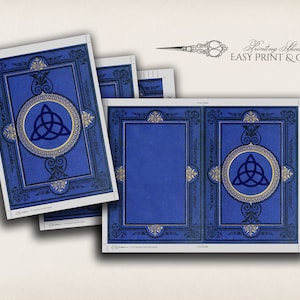 Printable Blue Spellbook Cover (PDF & JPG), for Book of Shadows, Witch ...