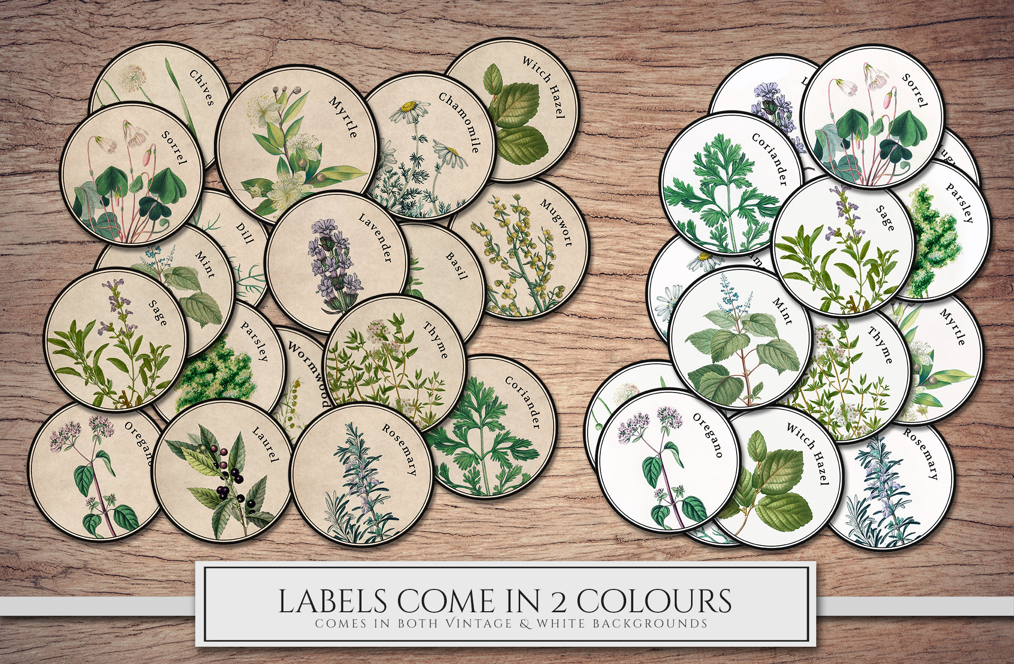 Printable Herb Labels (PNG & PDF Sheets), Green Witch Ephemera ...