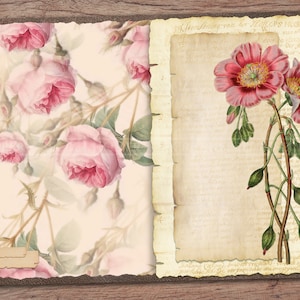 Shabby Chic Junk Journal Kit (printable JPG Pages With Ephemera, Cover ...