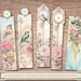 Printable Shabby Chic Bookmarks (JPG Collage Sheet), Rose, Clock & Bird ...
