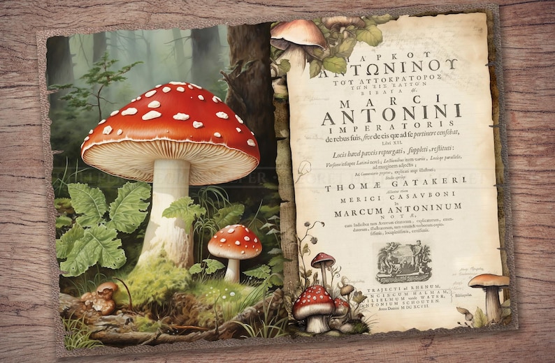 Mushroom Junk Journal Kit (printable JPG Pages With Ephemera, Tags ...