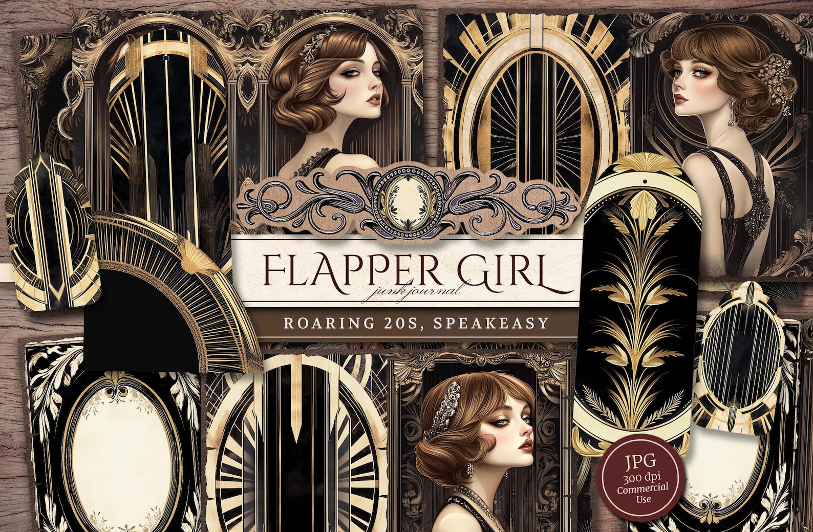 Flapper Girl Junk Journal Kit (printable JPG Pages With Cover, Ephemera ...