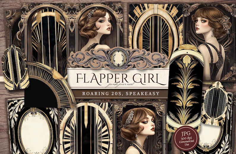 Flapper Girl Junk Journal Kit (printable JPG Pages With Cover, Ephemera ...
