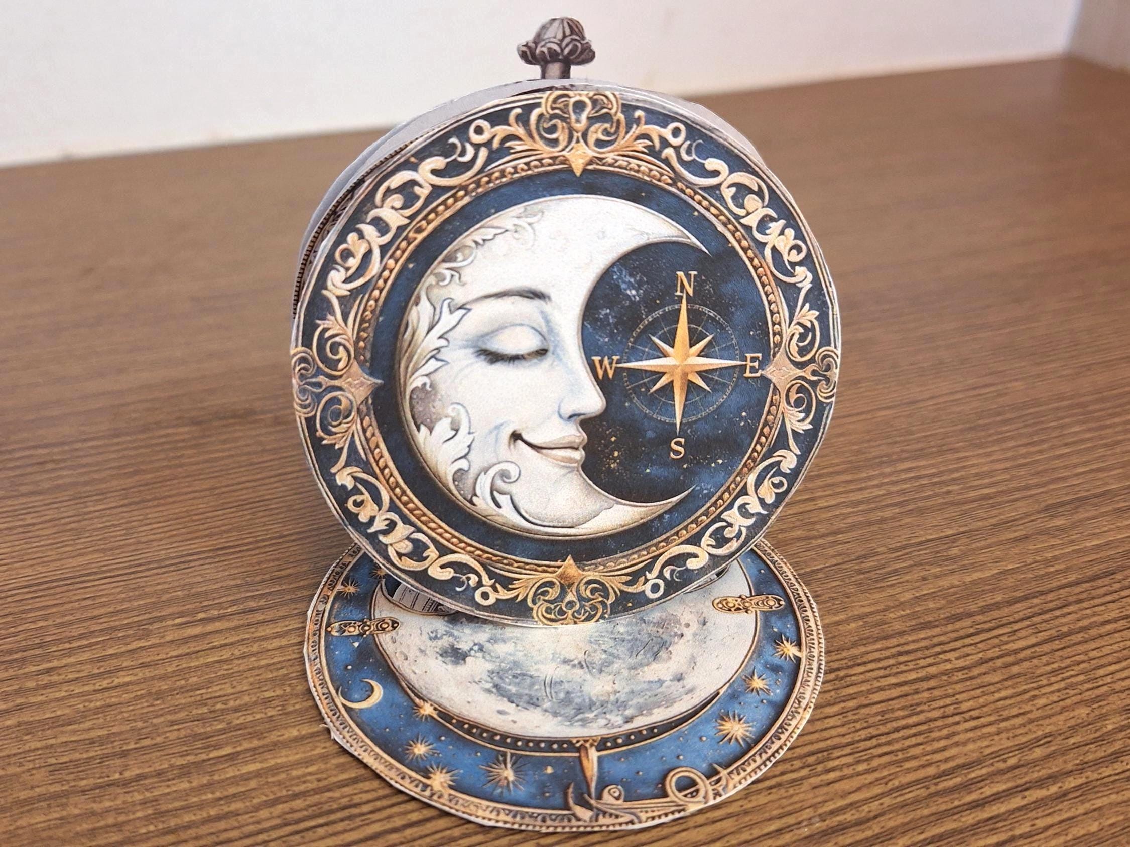 Moon Compass Folio Kit (printable JPG Pages With Ephemera), Night ...