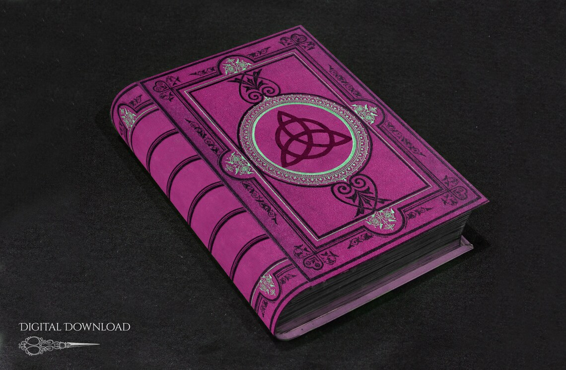 Printable Pink Spellbook Cover (PDF & JPG), for Grimoire, Book of ...
