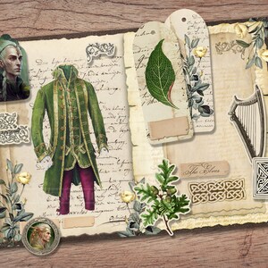Fantasy Elf Junk Journal Kit (printable JPG Pages With Ephemera, Cover ...