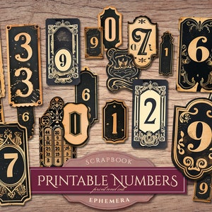 Printable Numbers (in JPG), Industrial Grunge, Vintage Styled Junk ...