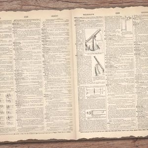 Old Dictionary Pages (printable JPG), Vintage Aged Digital Paper, Word ...