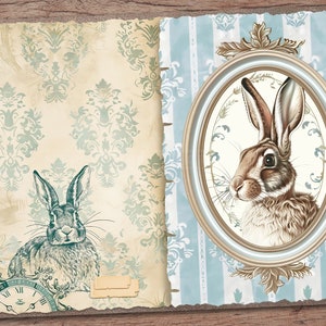 Rabbit Junk Journal Kit (printable JPG Pages With Ephemera, Tags ...