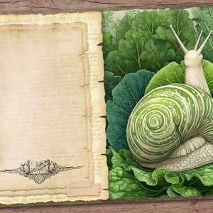Snail Junk Journal Kit (printable JPG Pages With Ephemera, Tags, Fussy ...