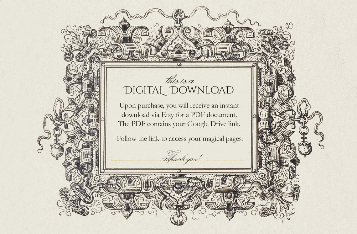 All the Spellbook Pages 160 Illustrated Pages in PDF JPG - Etsy