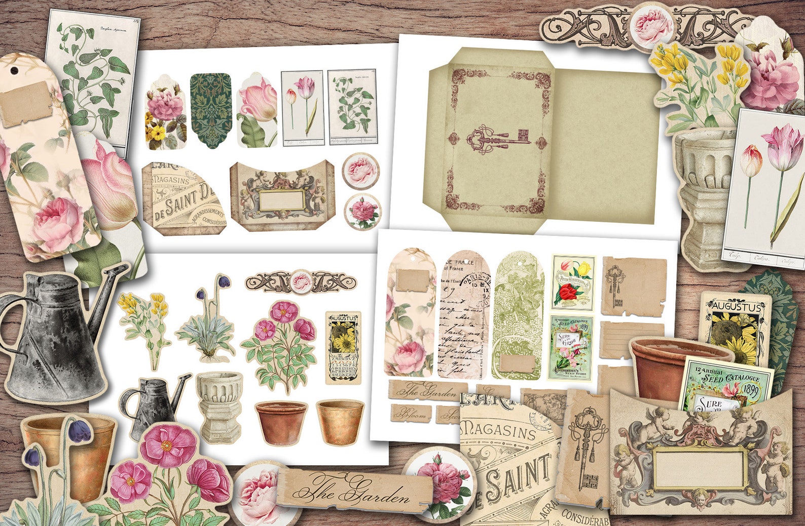 Secret Garden Junk Journal Kit (printable JPG Pages With Ephemera ...