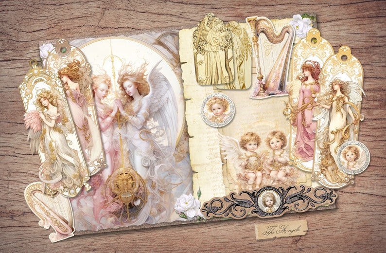 Angels Junk Journal Kit: Printable Ephemera, Inside Pages, Cover, Tags ...