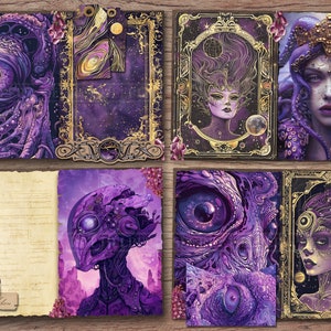 Alien Junk Journal Kit printable JPG Pages With Ephemera, Tags, Space ...