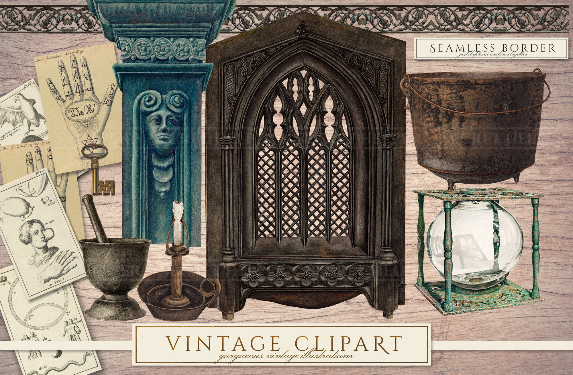 Alchemy Ephemera Pages & Clip Art PNG JPG Printable - Etsy