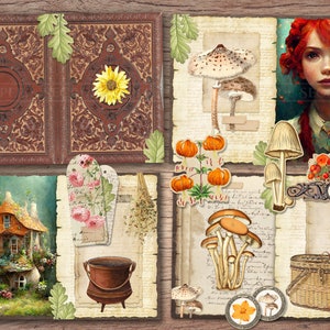 Cottagecore Junk Journal Kit (printable JPG Pages With Ephemera, Cover ...