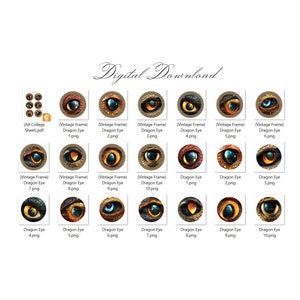 Printable Dragon Eyes (PNG, PDF Collage Sheets), Circle, Round Images ...