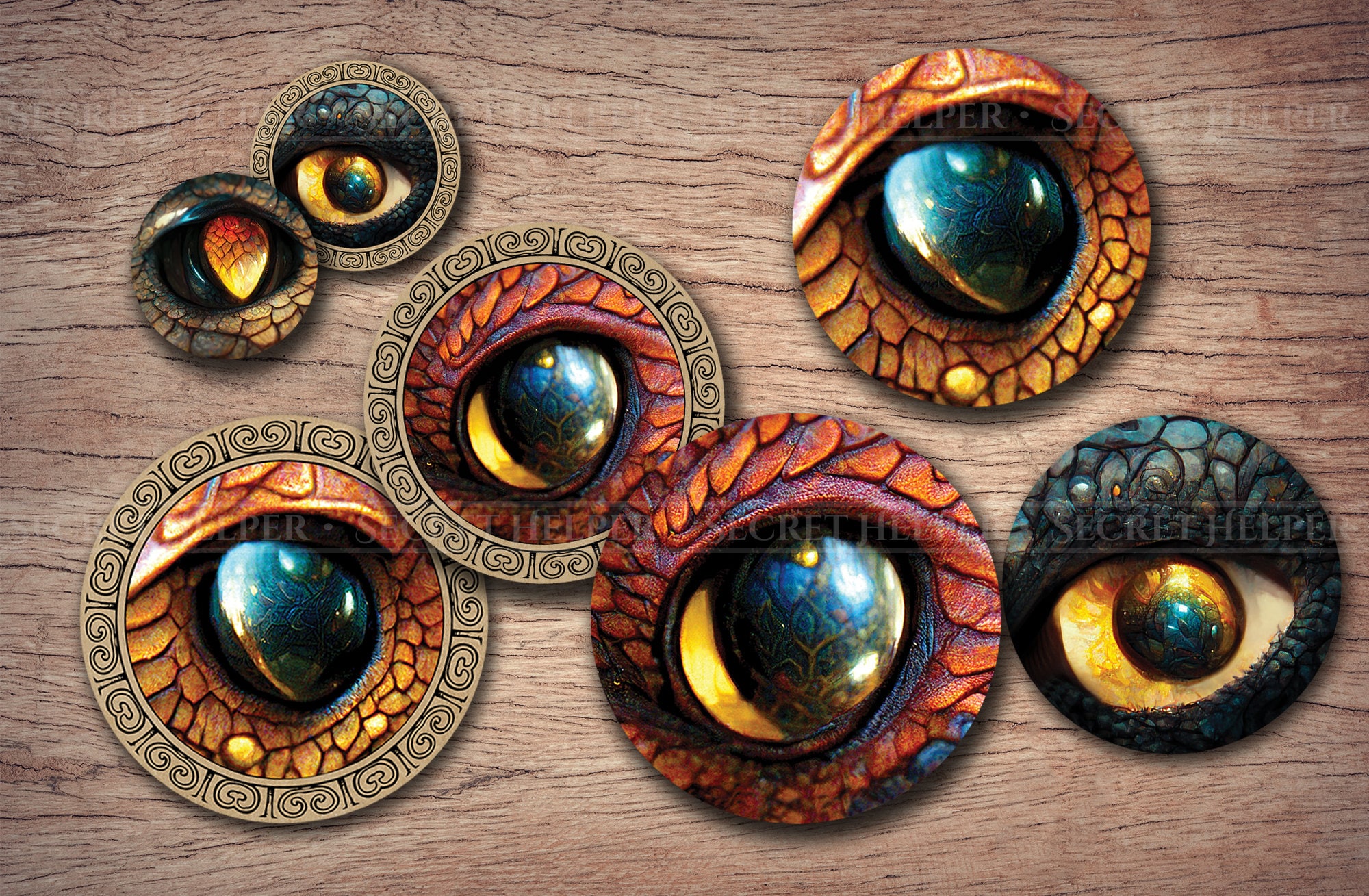 Printable Dragon Eyes (PNG, PDF Collage Sheets), Circle, Round Images ...