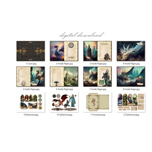 Fantasy Junk Journal Kit (printable JPG Pages With Ephemera, Cover ...
