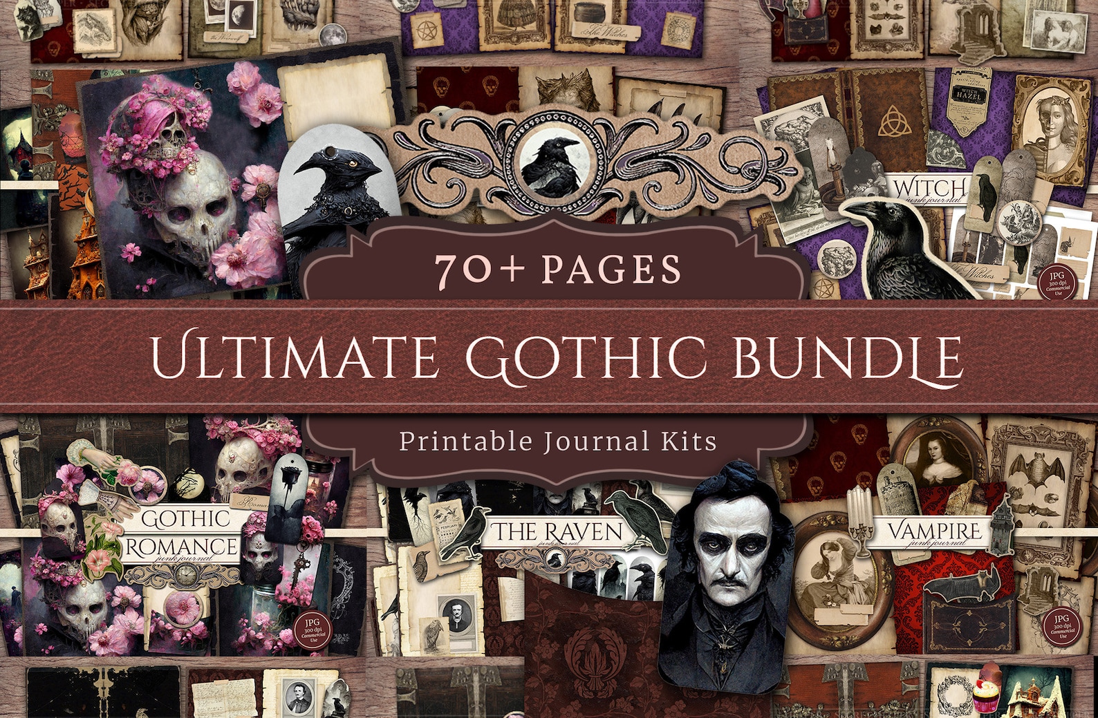 Ultimate Gothic Junk Journal Bundle (70+ Pages), Discount Pack, Vampire ...