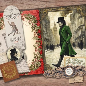 A Christmas Carol Junk Journal Kit (printable JPG Pages With Ephemera ...