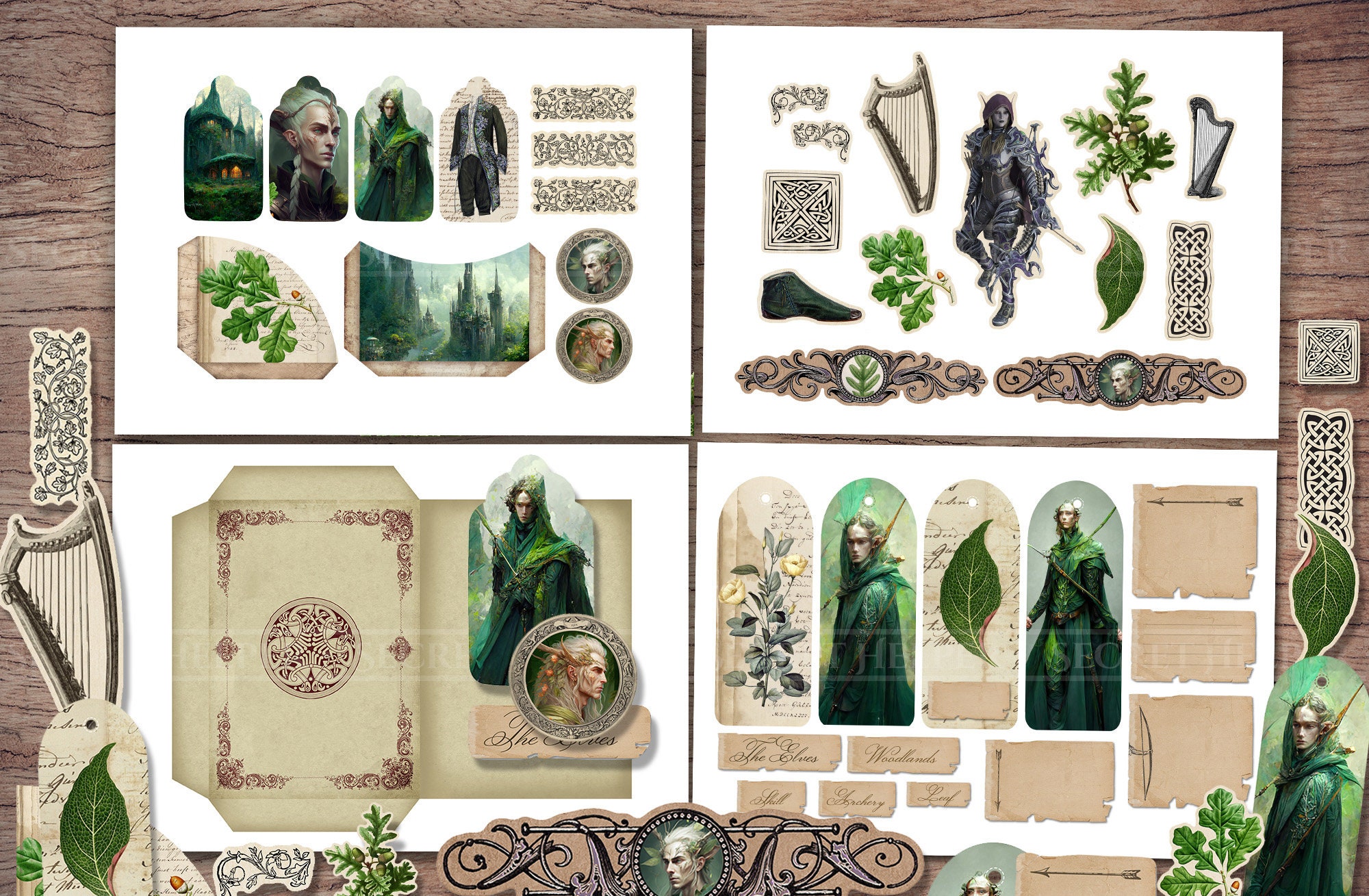 Fantasy Elf Junk Journal Kit (printable JPG Pages With Ephemera, Cover ...