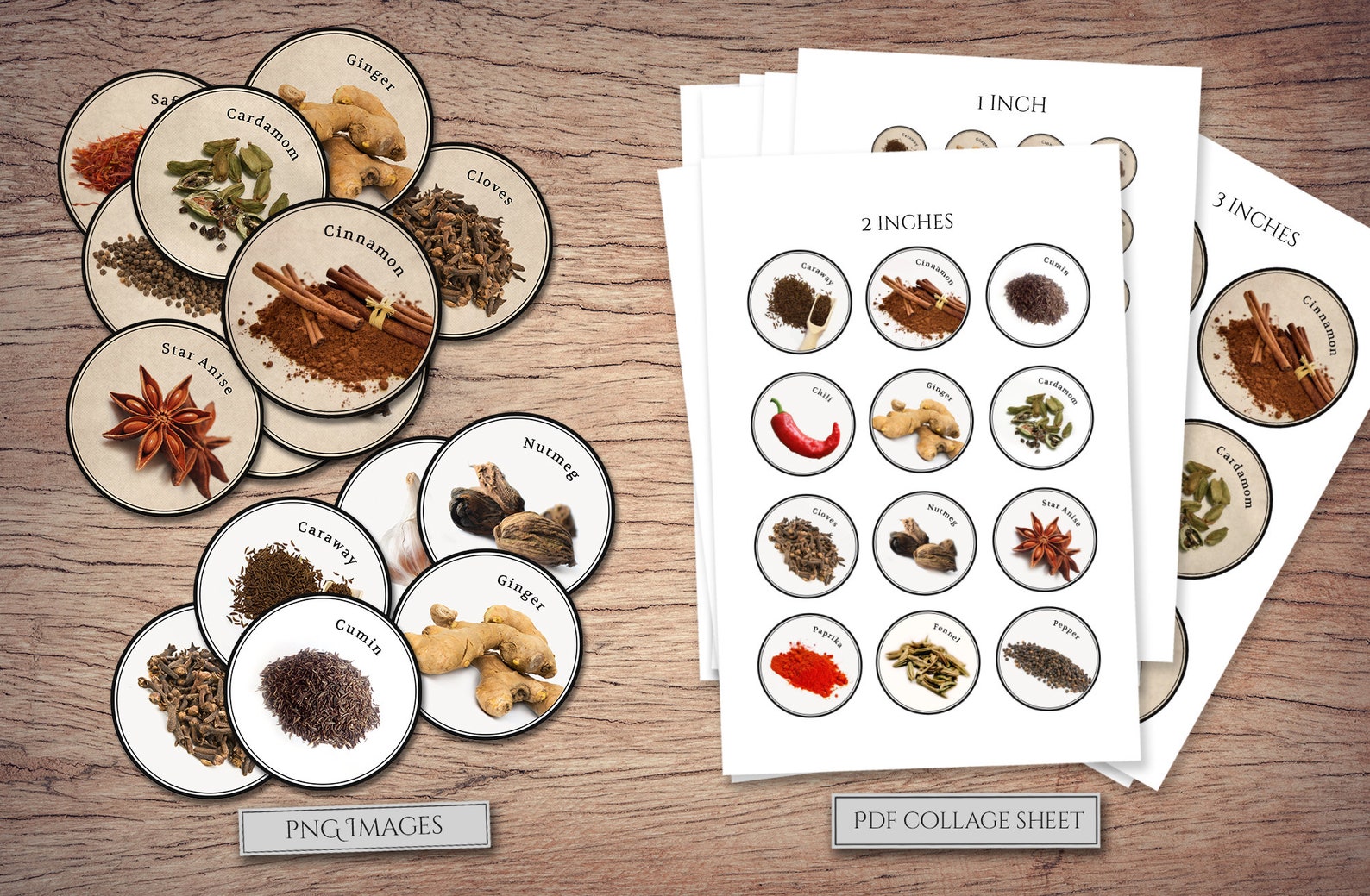 Printable Spice Labels PNG & PDF Sheets Seasoning Labels - Etsy