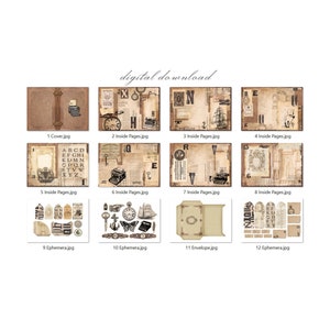 Vintage Grunge Junk Journal Kit (printable JPG Pages With Ephemera ...