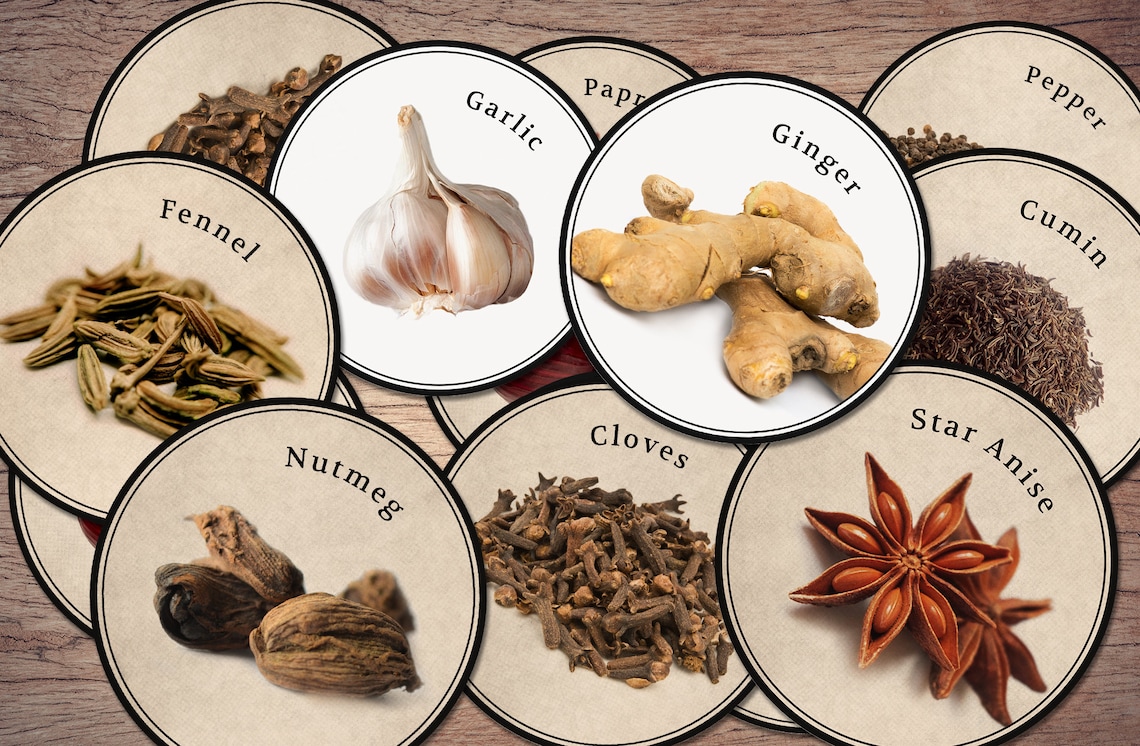 Printable Spice Labels PNG & PDF Sheets Seasoning Labels - Etsy