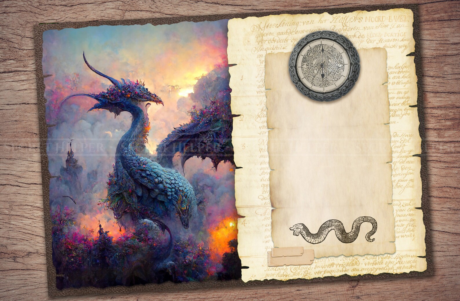 Fantasy Junk Journal Kit printable JPG Pages With Ephemera - Etsy