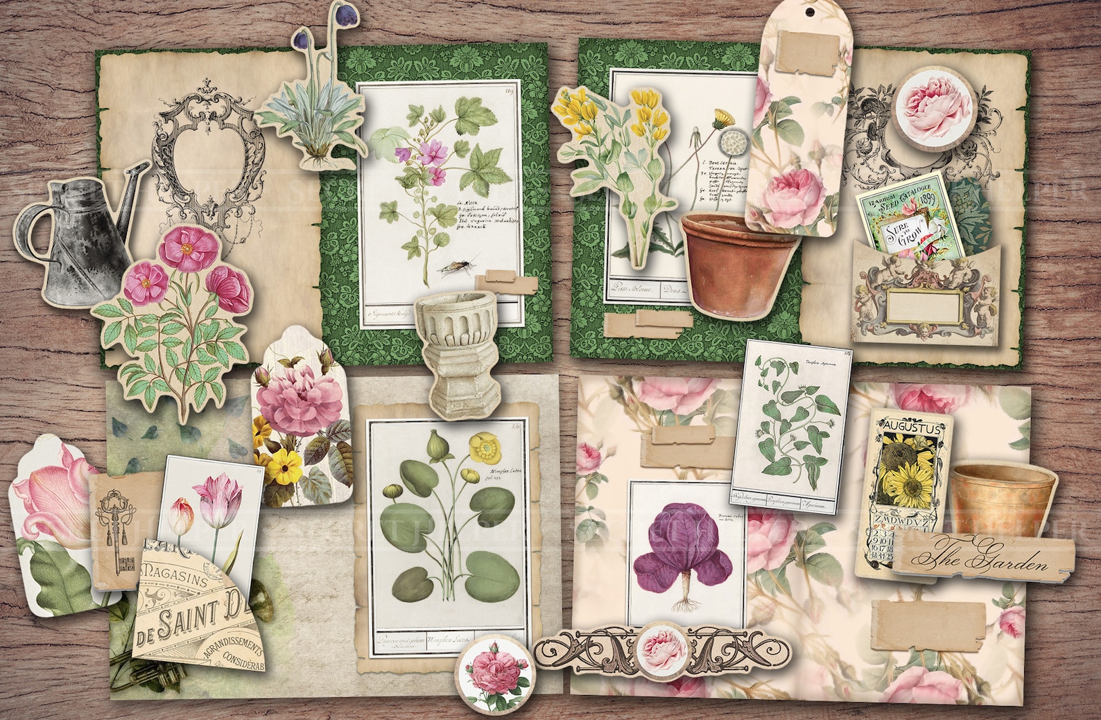 Secret Garden Junk Journal Kit printable JPG Pages With - Etsy