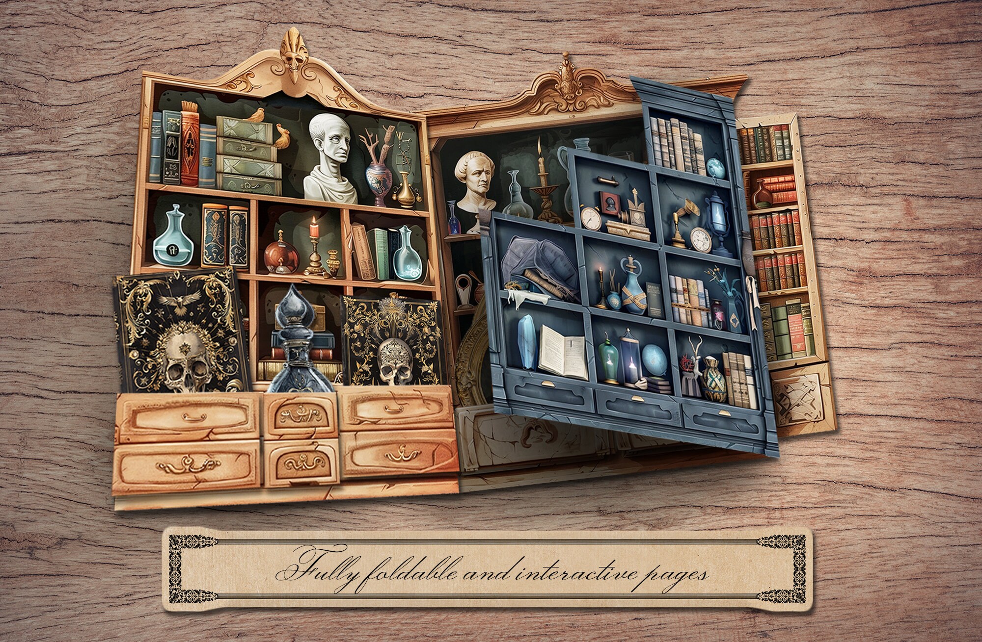 Dark Academia Folio Kit (printable JPG Pages With Ephemera), Cabinet of ...