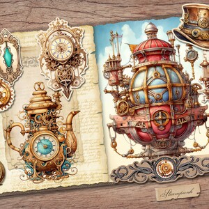 Steampunk Clockwork Junk Journal Kit (printable JPG Pages With Ephemera ...