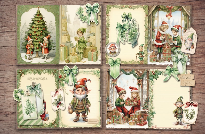 Santa's Helpers Junk Journal Kit (printable JPG Pages With Ephemera ...