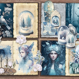 Winter Junk Journal Kit (printable JPG Pages With Ephemera, Tags ...
