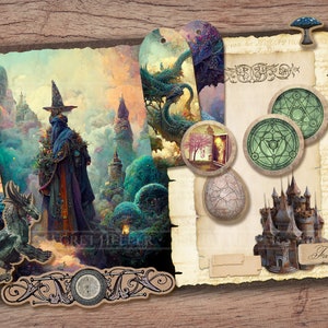 Fantasy Junk Journal Kit (printable JPG Pages With Ephemera, Cover ...