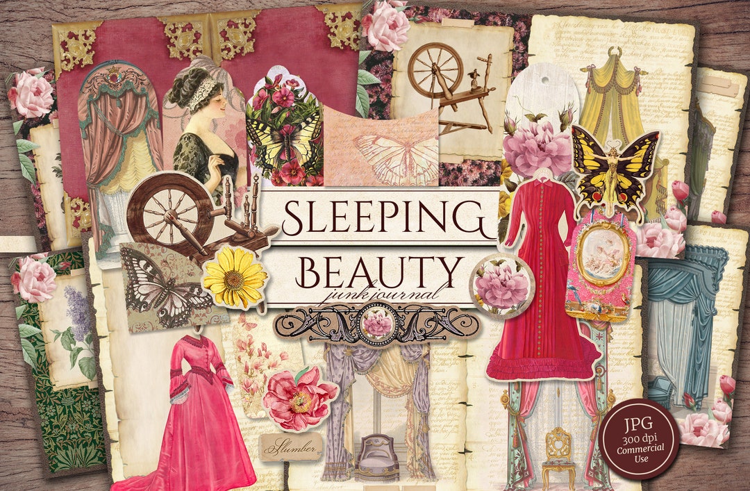Sleeping Beauty Junk Journal Kit (printable JPG Pages With Ephemera ...