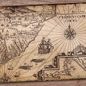 Printable Vintage Map Junk Journal Paper (in JPG), Old Map, Aged ...