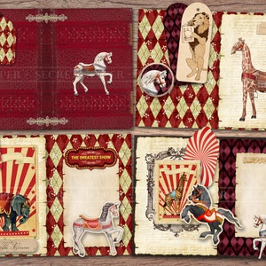 Circus Junk Journal Kit (printable JPG Pages With Ephemera, Cover ...