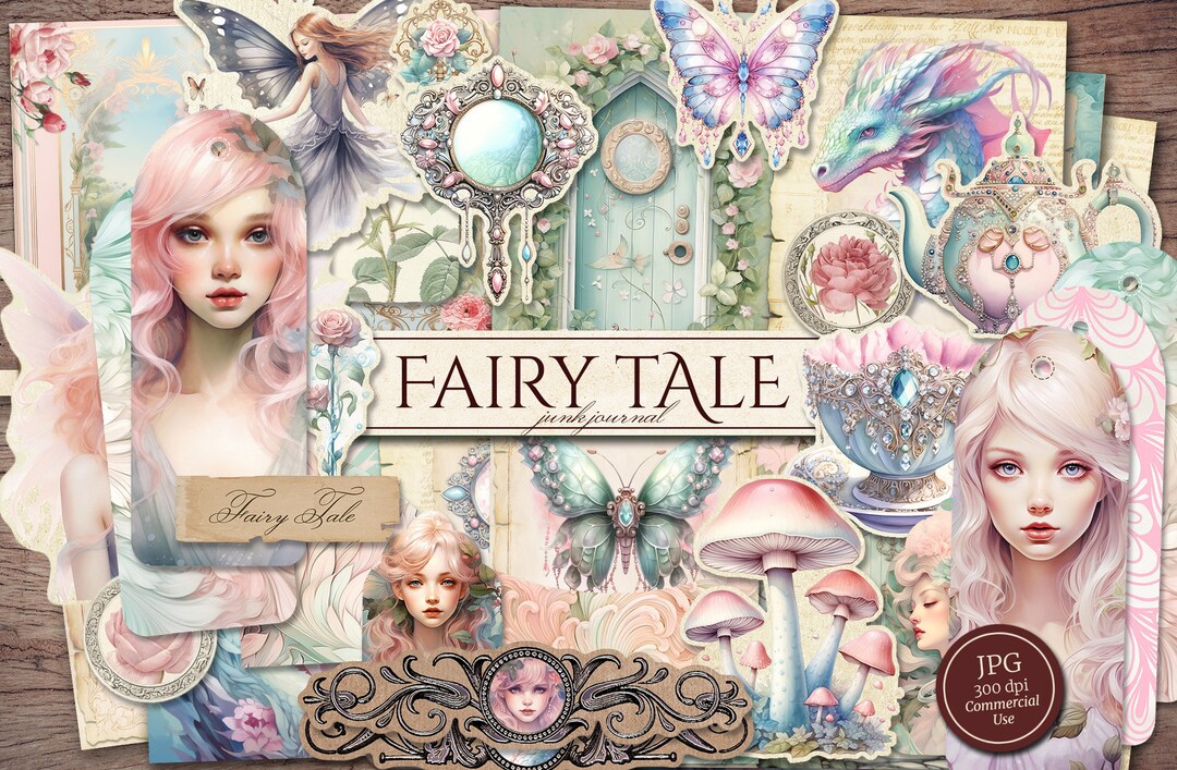Fairy Tale Junk Journal Kit (printable JPG Pages With Ephemera, Tags ...