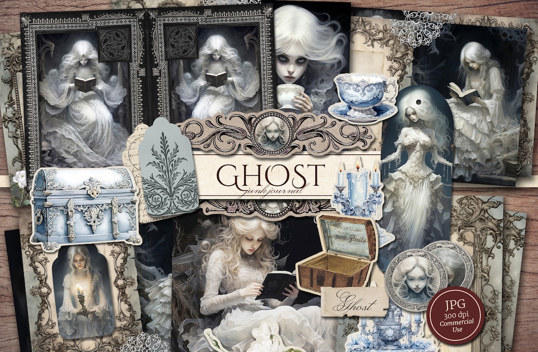 Ghost Junk Journal Kit (printable JPG Pages With Ephemera, Tags ...